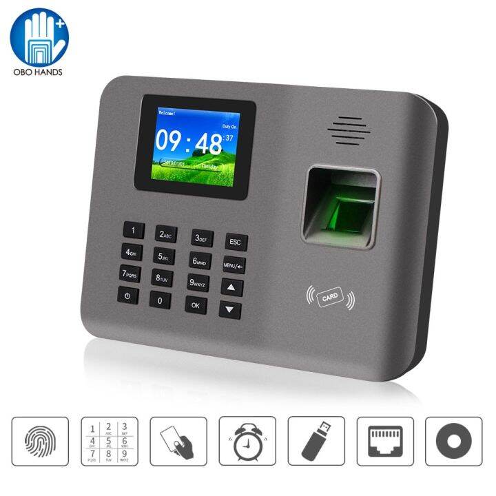 Realand 2.4Inch Biometric Fingerprint Time Attendance Machine RFID Card ...