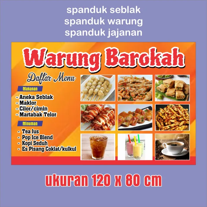 spanduk jualan seblak ukuran 120 cm x 80 cm / spanduk seblak bisa ...