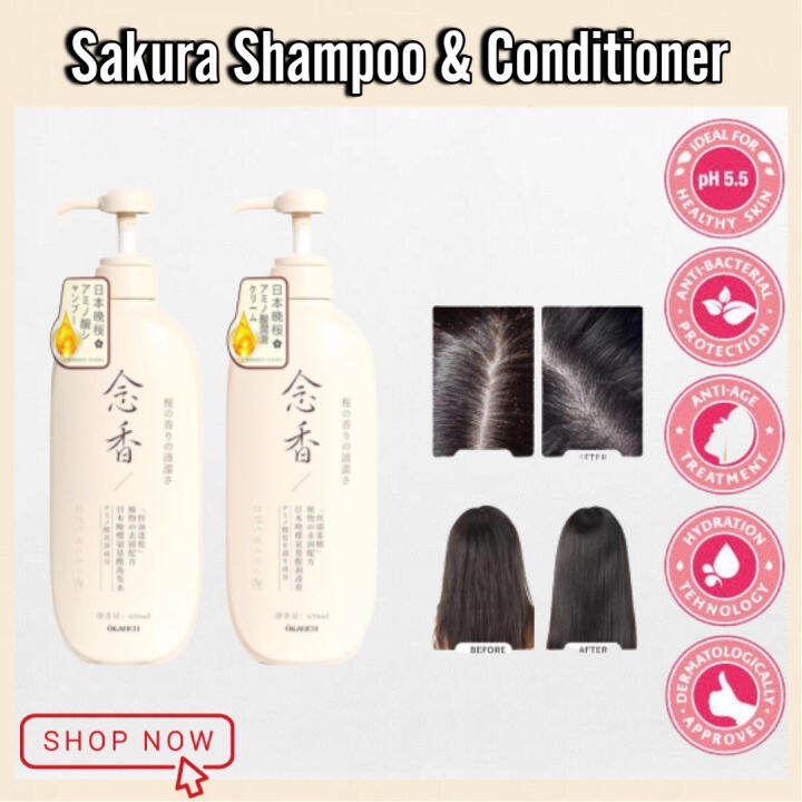 Original Japan Sakura Shampoo and Conditioner | Okanen Japan Hair ...
