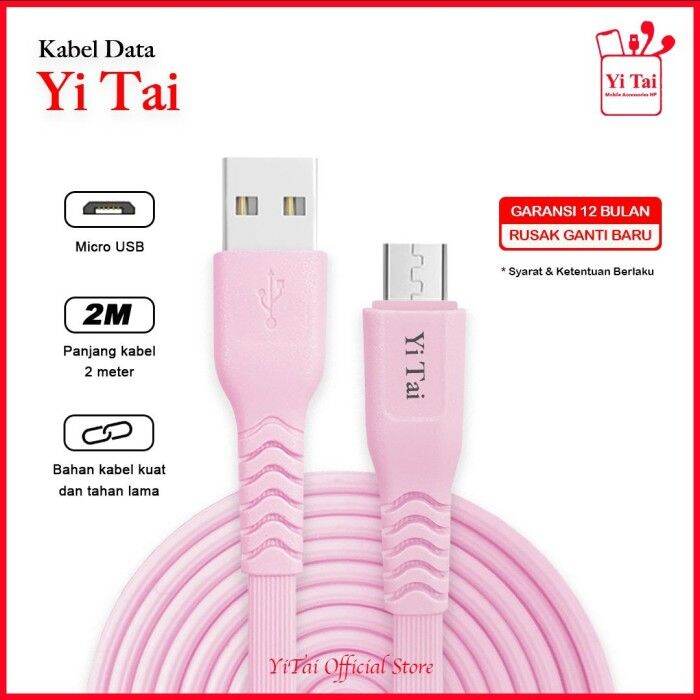 KABEL DATA MICRO USB 2 METER YITAI FAST CHARGING QUALCOM 3A YT-200 | Lazada Indonesia