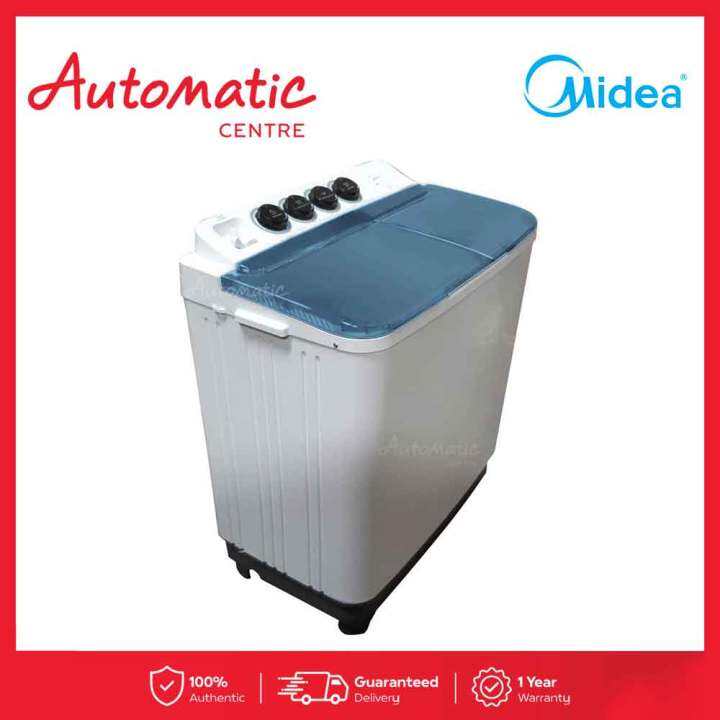 Midea MT100W110/WB 11kg Twin Tub Washing Machine with 15 Minutes Wash ...
