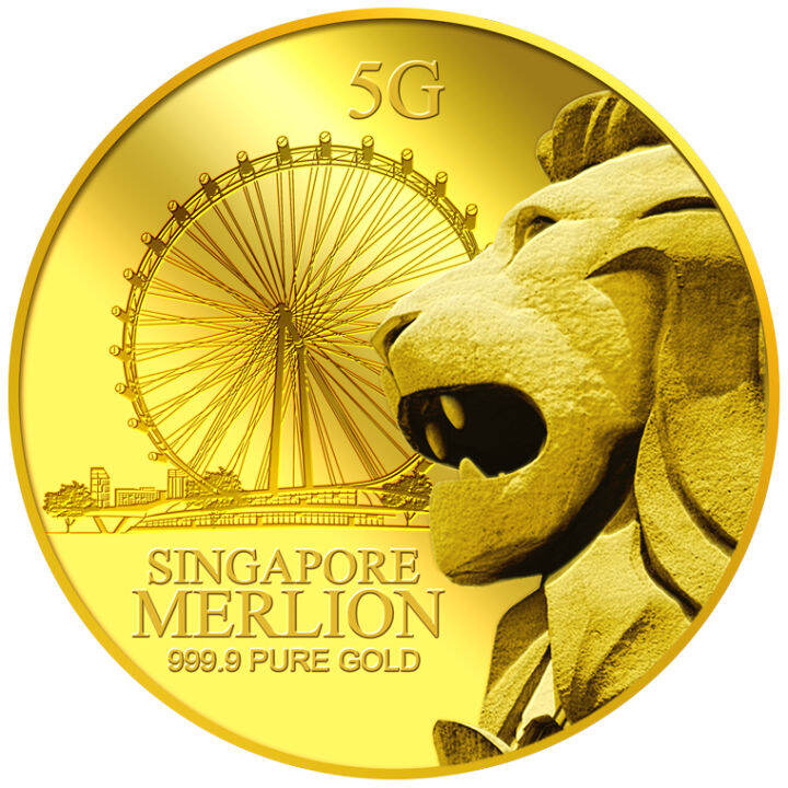 Puregold 5g SG Merlion Flyer 999.9 Pure Gold Medallion | Lazada Singapore
