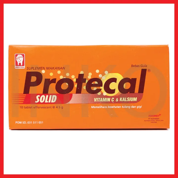 PROTECAL SOLID VITAMIN C KALSIUM KESEHATAN TULANG DAN GIGI 10X4.5GR ...