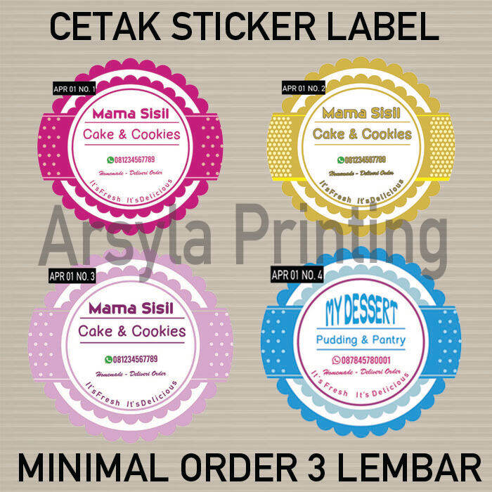 (APR 01) Isi 150Pcs/Lembar Cetak sticker chromo cutting bulat - sticker ...