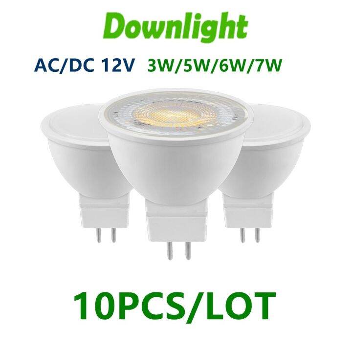 10pcs MR16 GU5.3 in-line spot light AC/DC 12V 3W-7W super bright warm white light Track light ...