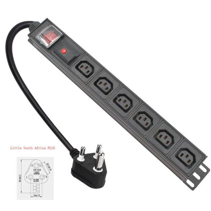 Network Rack PDU Aluminium Alloy Power Strip Socket 6 Ways C13 Output ...