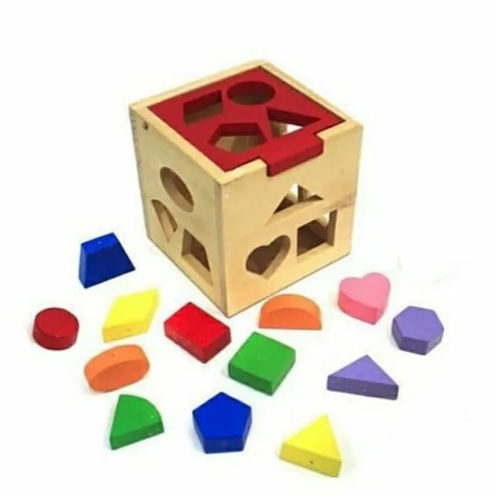 Mainan Edukasi anak Sorting Box Puzzle Block Shape Geometri | Lazada ...