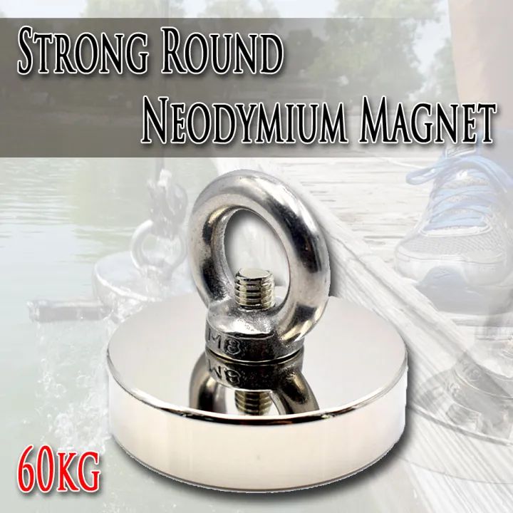 (0-120kg) Strong Powerful Round Neodymium Magnet 60mm/M8 | Lazada PH