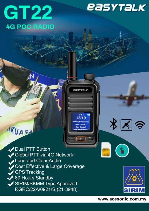Easytalk GT22 Digital POC 4G/LTE PTT Over Cellular Radio | Lazada