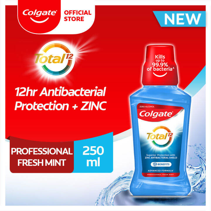 Colgate Total Antibacterial Professional Fresh Mint Mouthwash 250ml ...