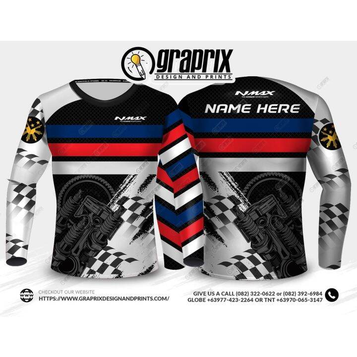 [In stock] 2023 design shirt long runner sleeves nmax full sublimation ...