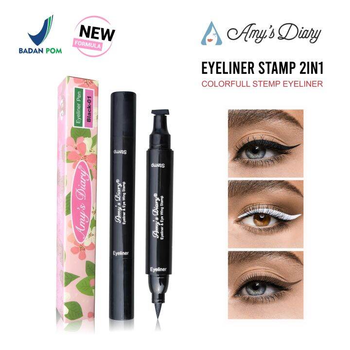 [BPOM] Eyeliner Stamp 2 In 1 Waterproof Liquid Eyeliner Pensil ...