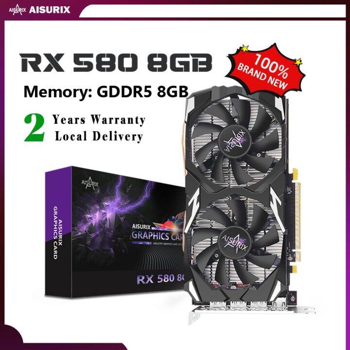 AISURIX 100% New Graphics Card RX 580 8GB Gaming GDDR5 256Bit Computer ...