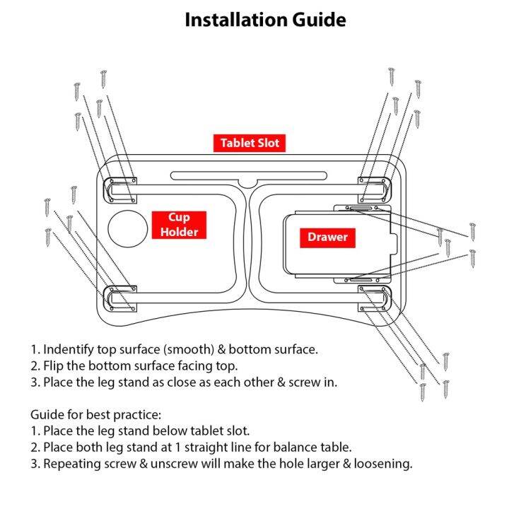 AXN Foldable Table Anti-slip Bed Mini Table Laptop Notebook Meja ...