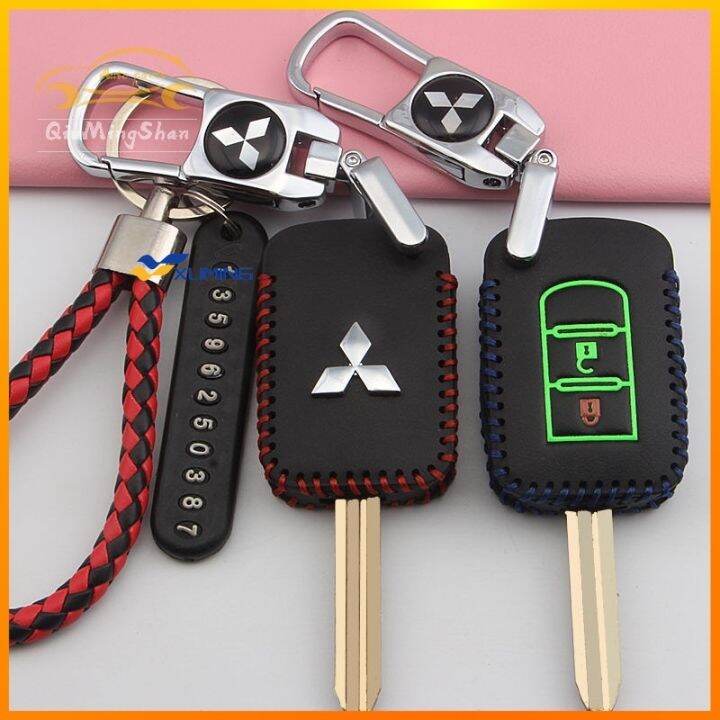 XUMING Mitsubishi Genuine Leather Car Key Cover MITSUBISHI Pajero Sport ...
