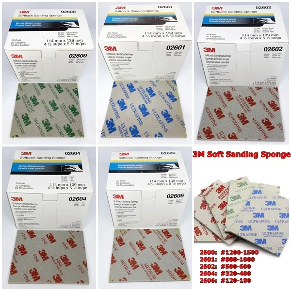 ( x1 ชิ้น) 3M Soft Sanding Sponge ฟองน้ำกระดาษทราย 2600 2601 2602 2604 ...