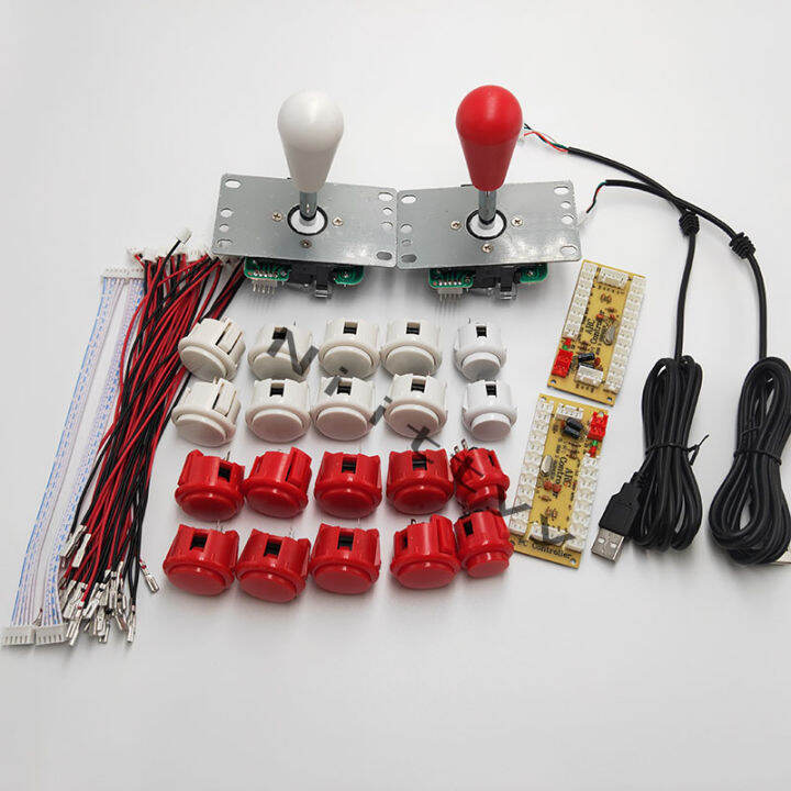 Arcade joystick DIY Kit Zero Delay USB Controller PC Sanwa Oval ball Joystick Push Buttons for ...