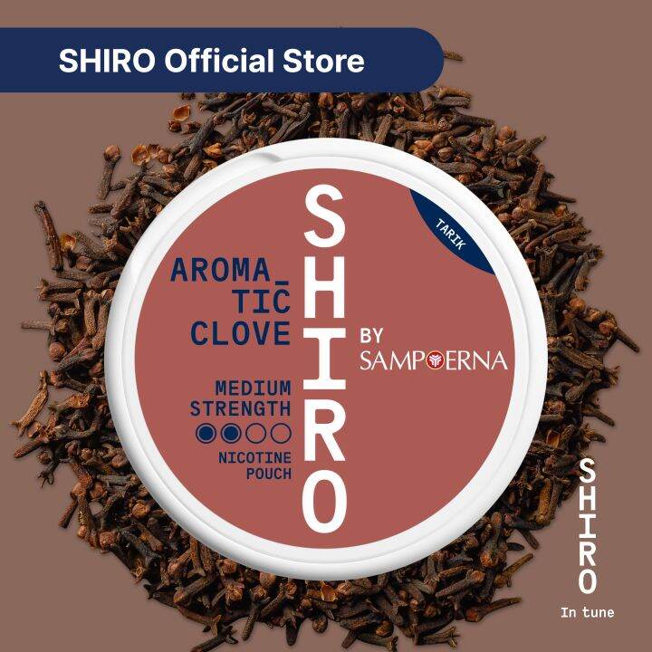 SHIRO BY SAMPOERNA Aromatic Clove Medium Strength - 1 Can Slim Nicotine Pouch | Lazada Indonesia