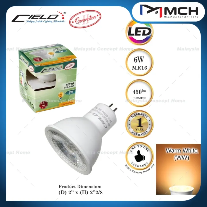CIELO GEN2 38º MR16 240V LED BULB 6W/8W - WARMWHITE 830 | Lazada