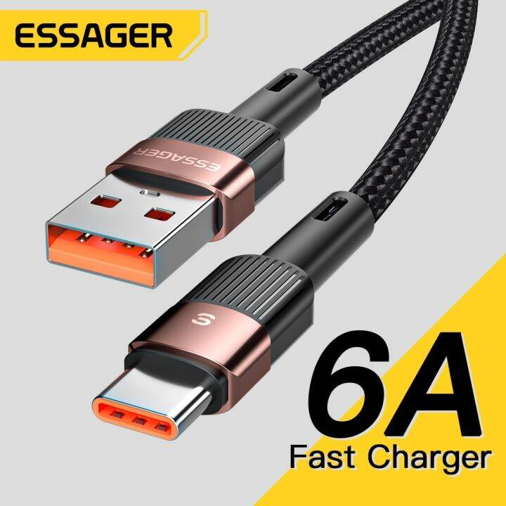 卍 ♚ Essager 6A 66W USB Type C Fast Charging Cable For Huawei USB Type C ... 卍 ♚ Essager 6A 66W USB Type C Fast Charging Cable For Huawei USB Type C ...