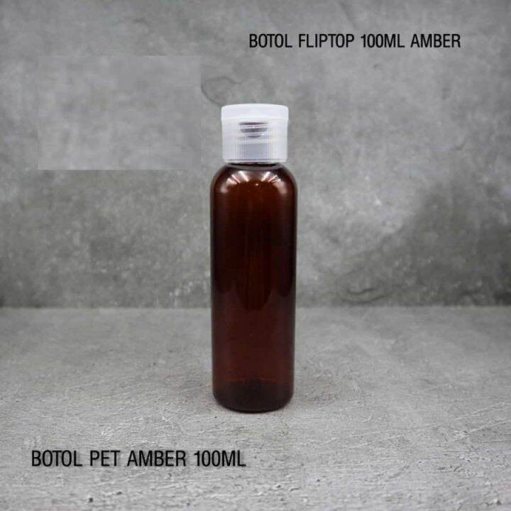 BOTOL 100ML AMBER FLIPTOP BENING PUTIH HITAM / BOTOL PLASTIK 100ML ...