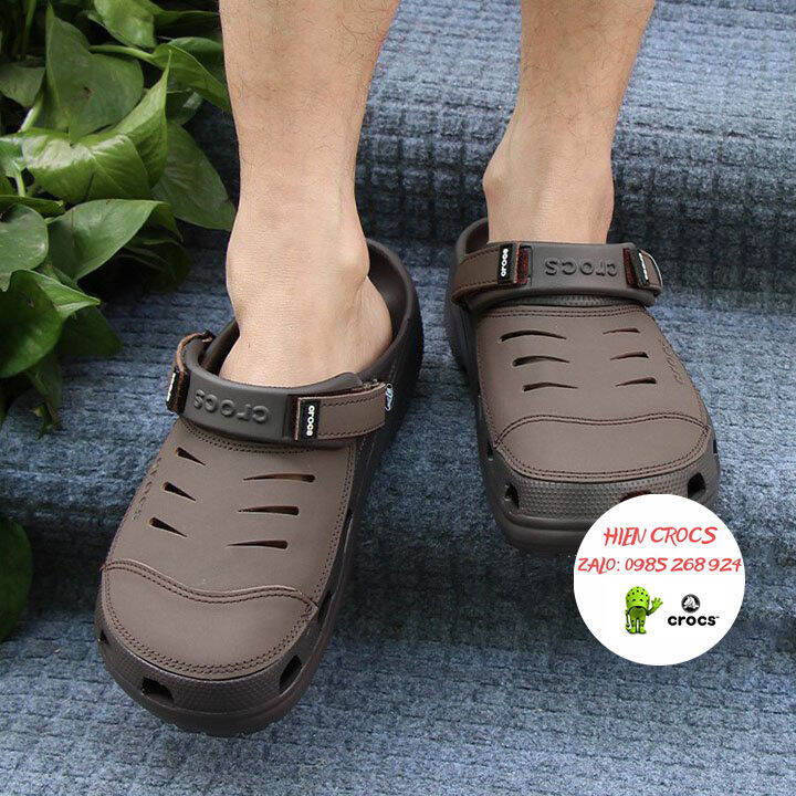 DÉP SỤC NHỰA ĐI MƯA -CROCS-YUKON-SPORT-CLOG CHO NAM MÀU NÂU | Lazada.vn
