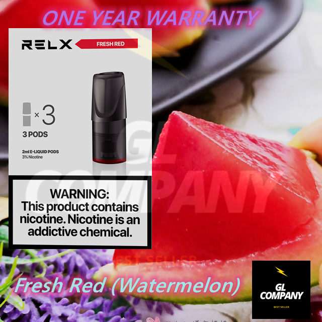 RELX ORIGINAL WATERMELON REFILL PODS FRESH RED FLAVOUR 1 YEAR WARRANTY ...
