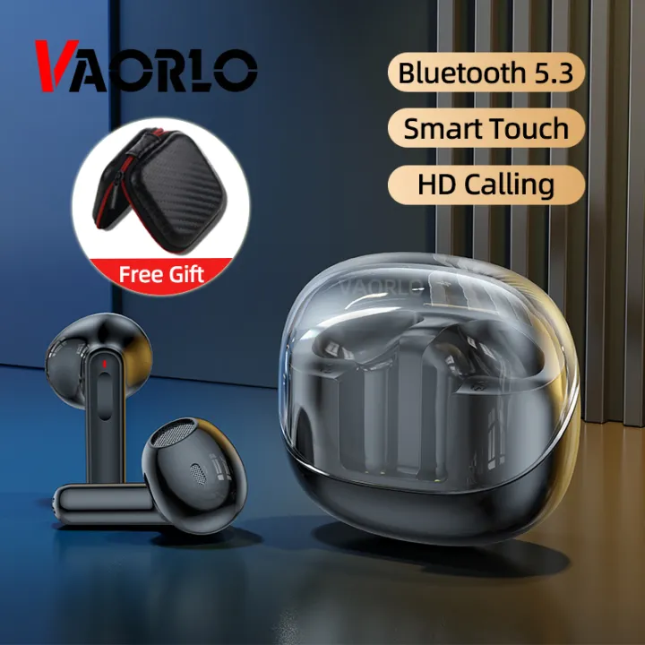 【Free Bag】VAORLO Bluetooth 5.3 Earphone 9D HiFi Heavy Bass Wireless Headphone Transparent Space ...