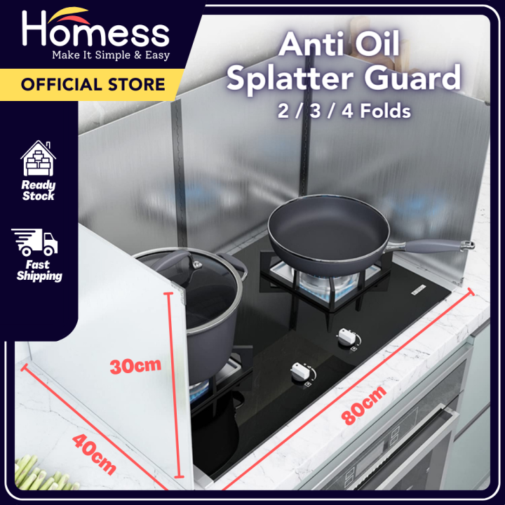 HOMESS Kitchen Oil Baffle | Anti Oil Splatter Shield Foldable Cooking ...