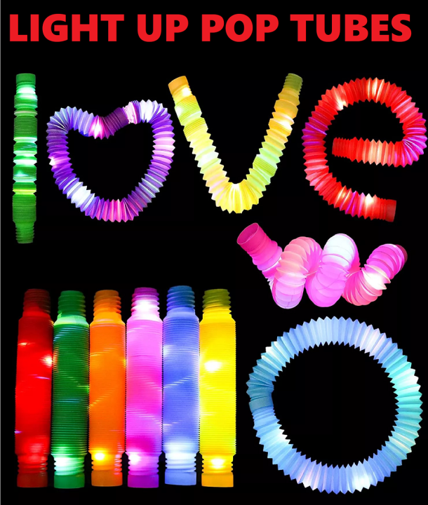 JDG.ph LED Pop Tubes Light Up Stress Relief Sensory Toy Glow in The ...