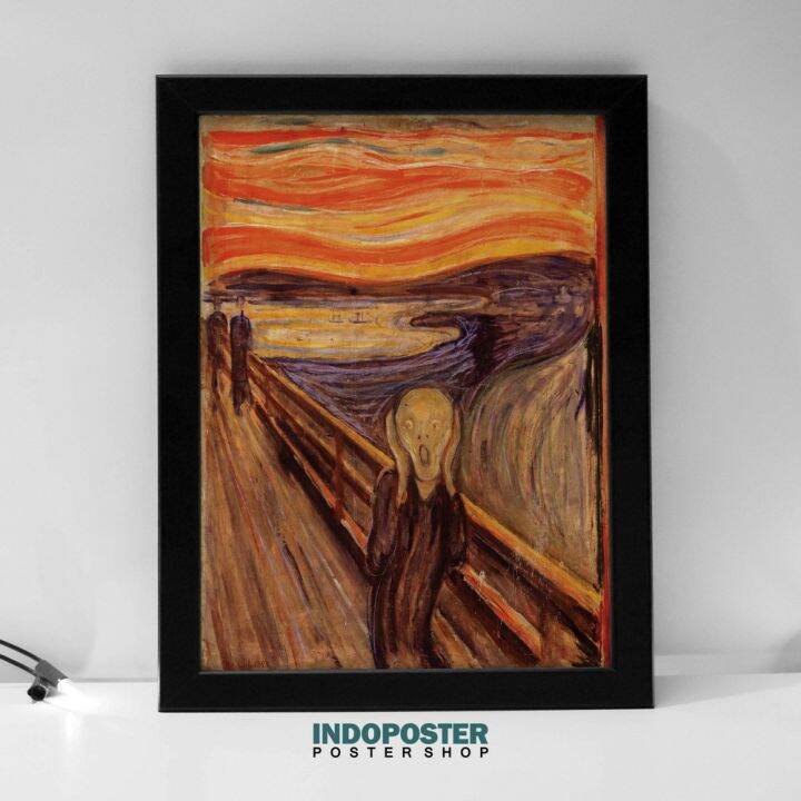 Poster Lukisan Repro Edvard Munch The Scream INDOPOSTER 50X40cm ...