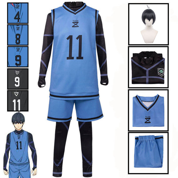 BLUELOCK Isagi Yoichi Cosplay Costume Chigiri Hyoma Jersey Onesie Suit ...