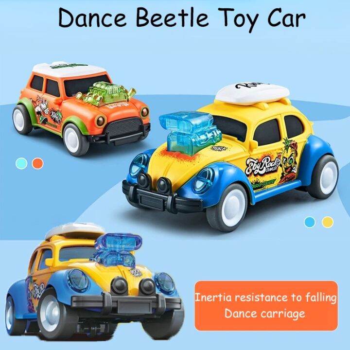 Inertia Dance Toy Car Children's Cartoon Rotating Classic Beetle Car ...