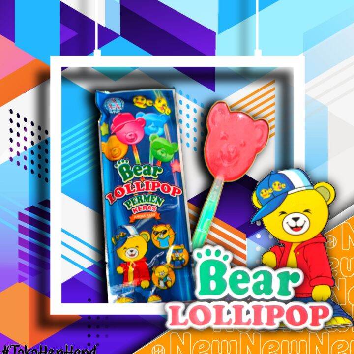 Permen Lolipop Jadul Lightstick Teddy Bear - Permen Lollipop Bentuk ...