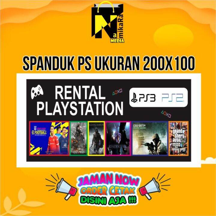 Spanduk Banner Rental PS terbaru bisa custom ukuran 200x100 cm / bisa ...