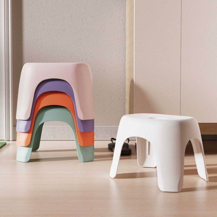 Shiok Living 🚀Nordic Home Living Room Plastic Stool Thickened Children ...