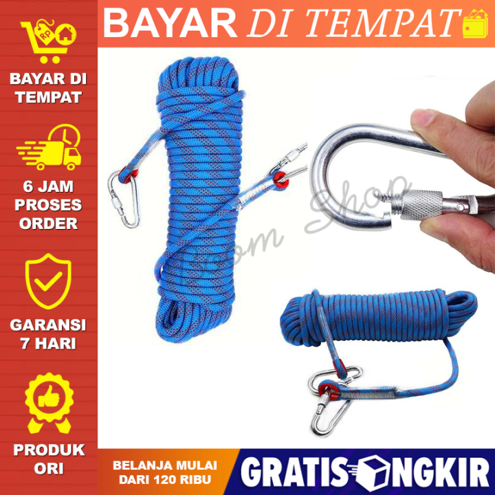Tali Panjat Tebing Paracord Tali Gunung 10mm 2M Tali Pendaki Gunung ...