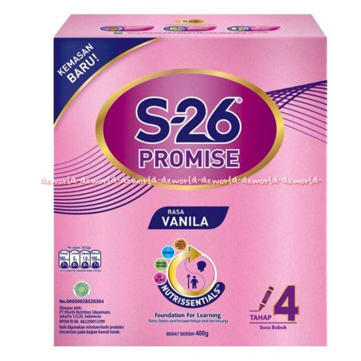 S-26 Promise 400gr S26 Tahap 4 Susu Bubuk S26 Rasa Vanilla 400gr S 26 Vanila Kemasan Pink Susu ...
