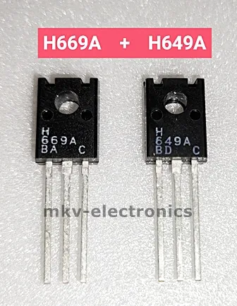 H669A + H649A ใช้แทนกันได้กับเบอร์ D669 + B649 TRANSISTOR NPN PNP 180V ...