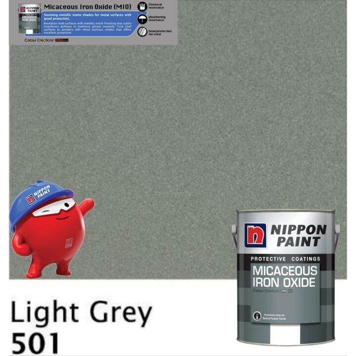 MIO 5L - 501 Light Grey • Nippon • Micaceous Iron Oxide • Low Gloss ...
