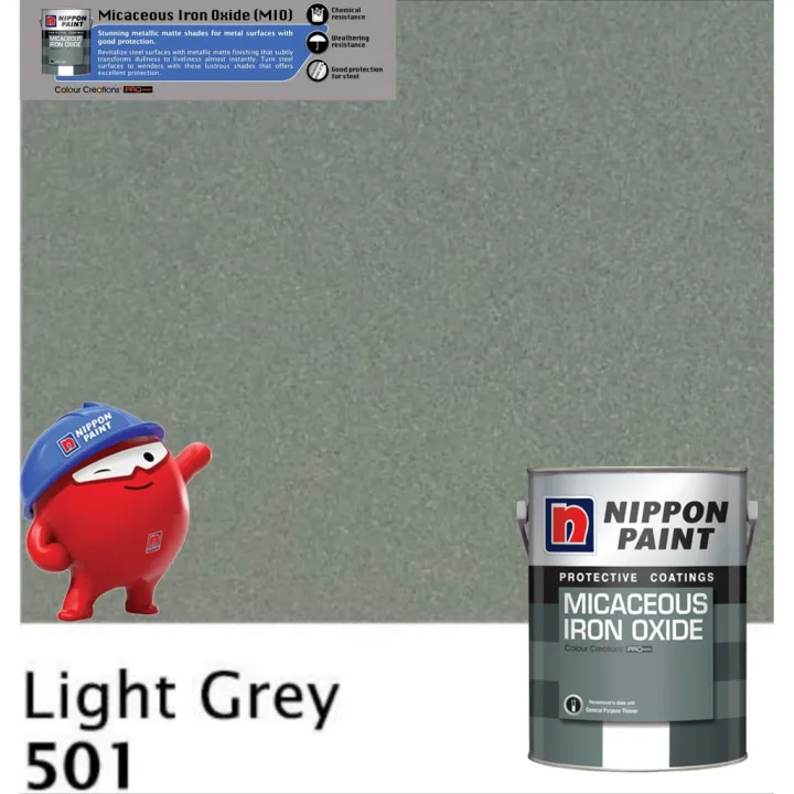 MIO 1L - 501 Light Grey • Nippon • Micaceous Iron Oxide • Low Gloss ...