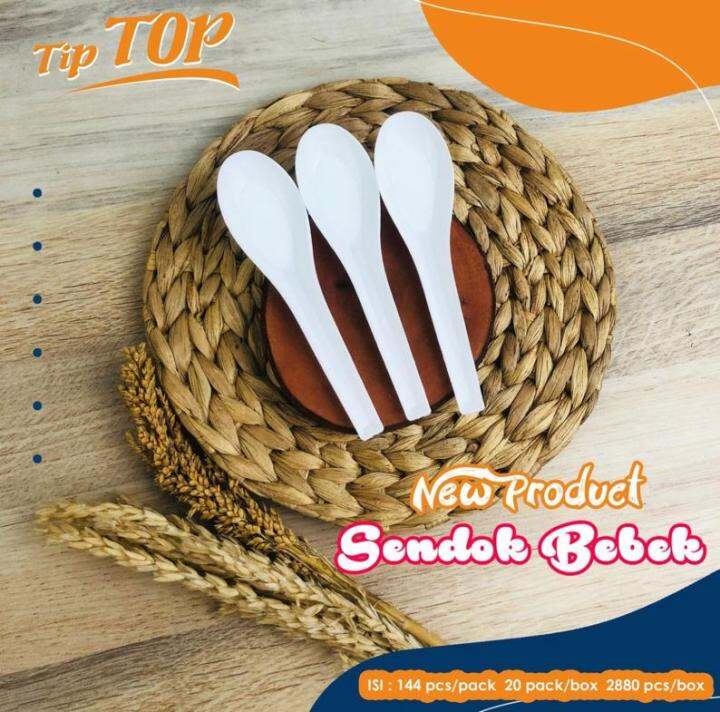 Sendok Bebek plastik eceran isi 12 pcs merk Tip TOP Putih Susu by KLIR ...