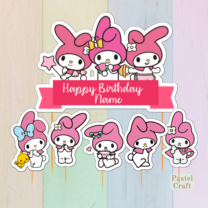My Melody Customized Cake Topper for Birthday Party / Events ...