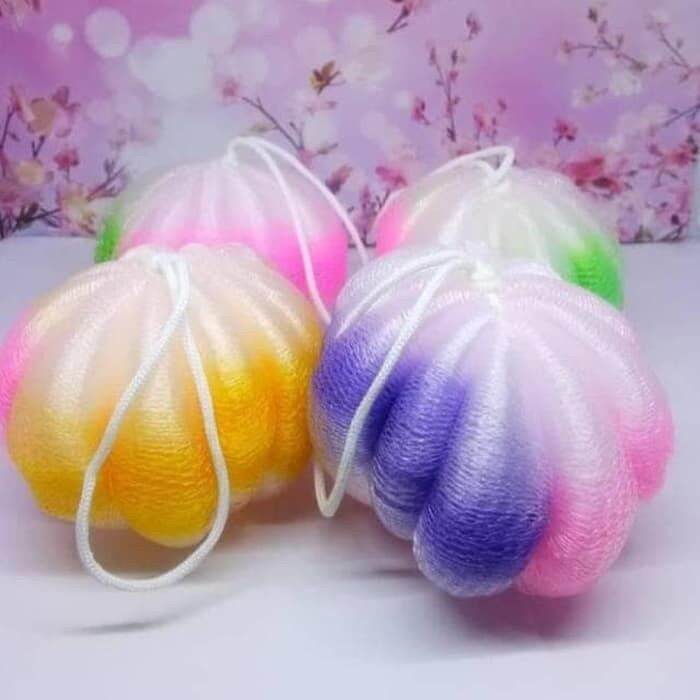 Spons Mandi Sponge Bulat Rainbow Bath Sponge Spons Warna Pelangi ...