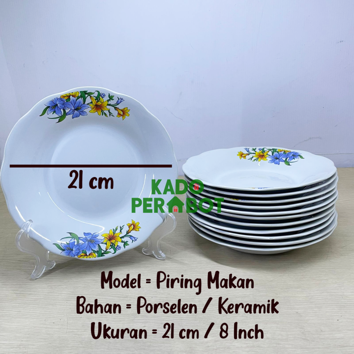 Piring Kue - Piring Kembang 7 inch - Piring Kembang Cantik - Piring Bunga - Piring Putih ...