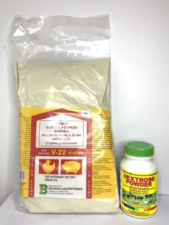 [CLR AGRIVET] 1kg V-22 POWDER WITH FREE 100g DEXTROSE POWDER DEXTROVET ...