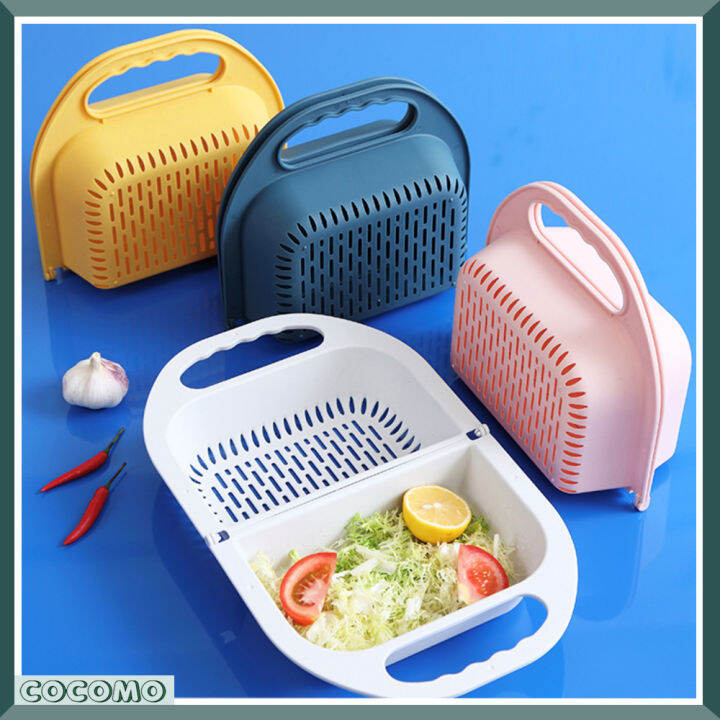 Foldable Fruit Basin Plastic Washing Basket Fruit Drain Basket ...