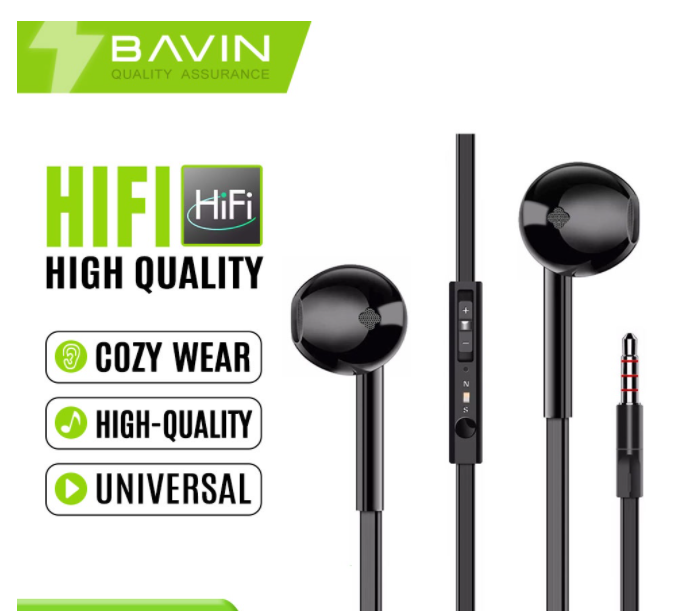 Bavin earphone Powerful Sounds Earphone w/ Volume Controller Answer ...