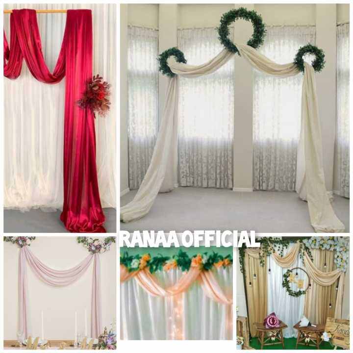 selendang polos backdrop background lamaran ultah | Lazada Indonesia