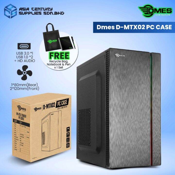 DMES D-MTX02 ATX / Micro-ATX / Mini-ITX Home Office PC Desktop Casing - 1Year Warranty | Lazada